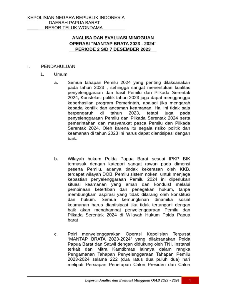 Format Laporan Anev Presisi Program H Giat 2 Indikator 1 | PDF