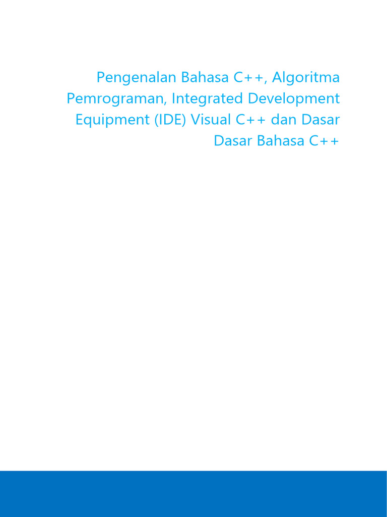Pengenalan C++ dan Algoritma Pemrograman | PDF