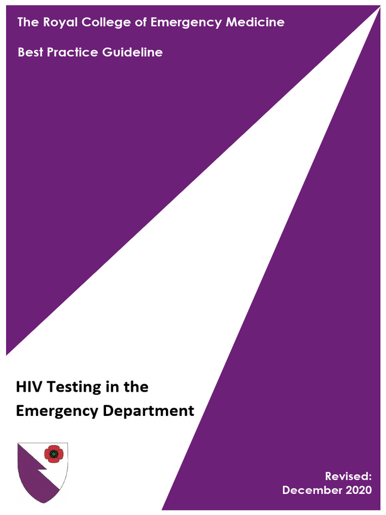 RCEM HIV Testing in The ED Revised December 2020 | PDF | Diagnosis Of ...