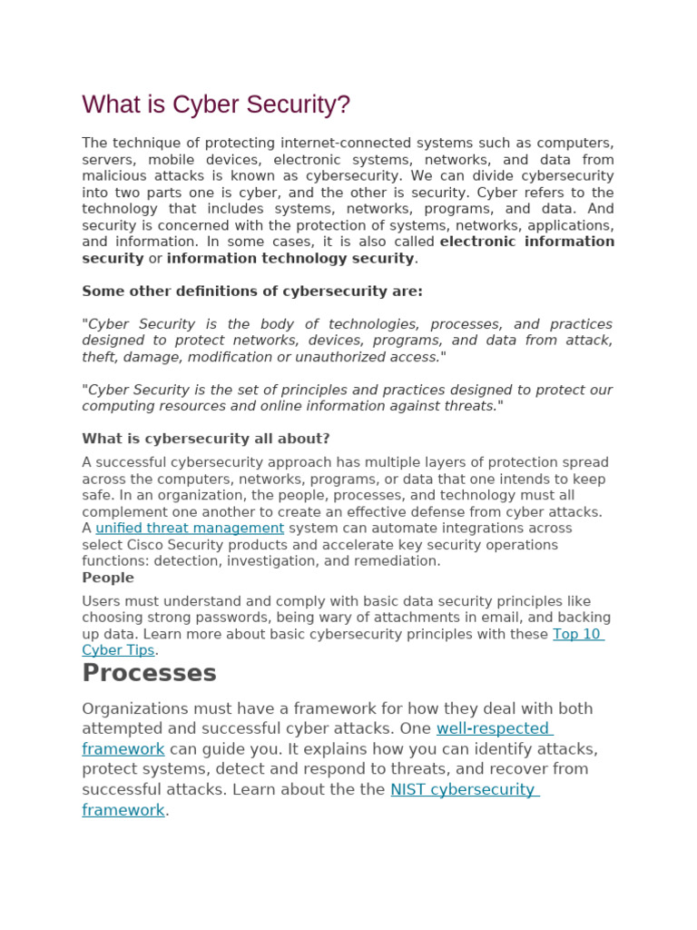 What is Cyber Security | PDF | Security | Computer Security