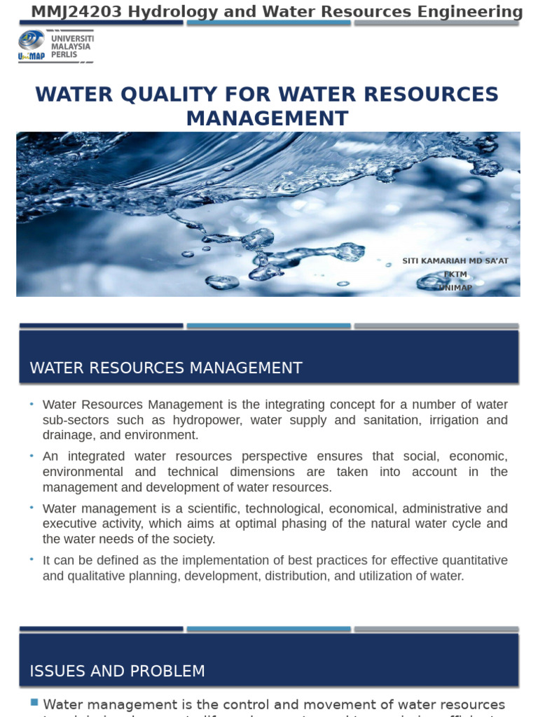 Water Resources Management Overview | PDF | Water Pollution | Water ...