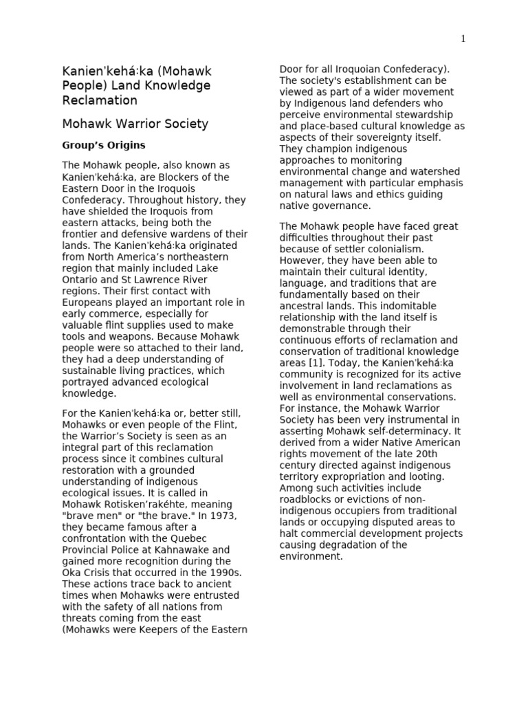 Indigenous Land Protectors | PDF | Iroquois