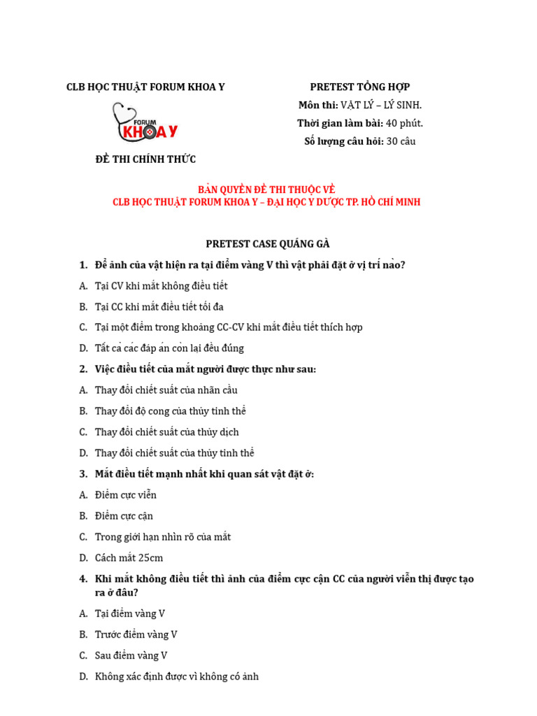 B N Quy NĐ Thi Thu CV CLB H C Thu T Forum Khoa Y - Đ IH CYD C Tp. H Chí ...