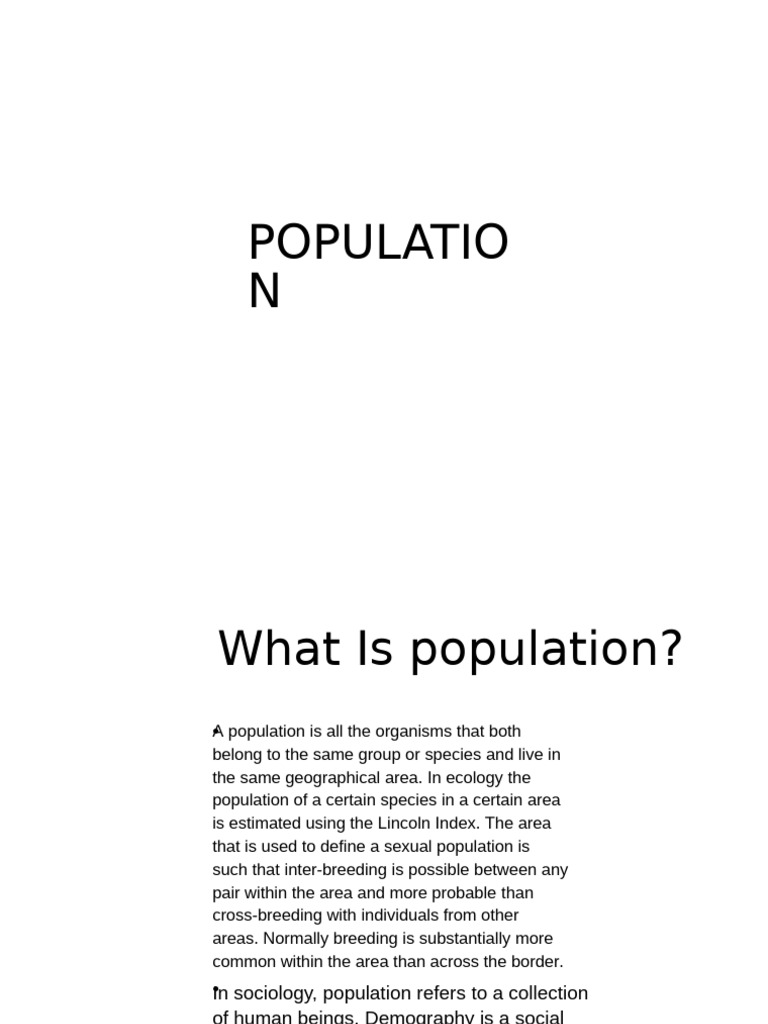 POPULATION | PDF | Mortality Rate | Population