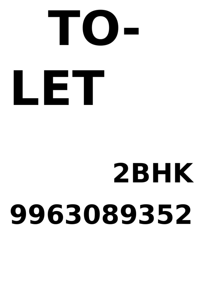 To Let | PDF