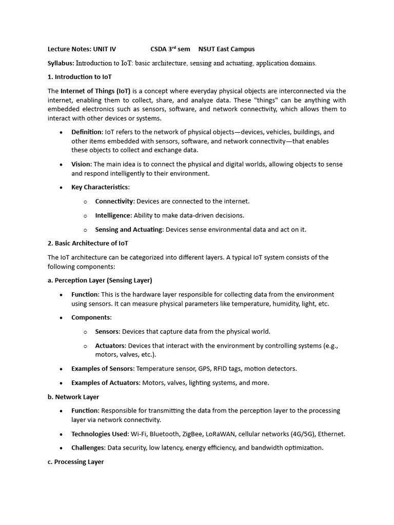 IOT unit 4 | PDF | Internet Of Things | Sensor