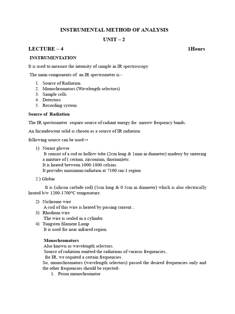 Instrumental Method of Analysis 4 | PDF | Infrared Spectroscopy ...
