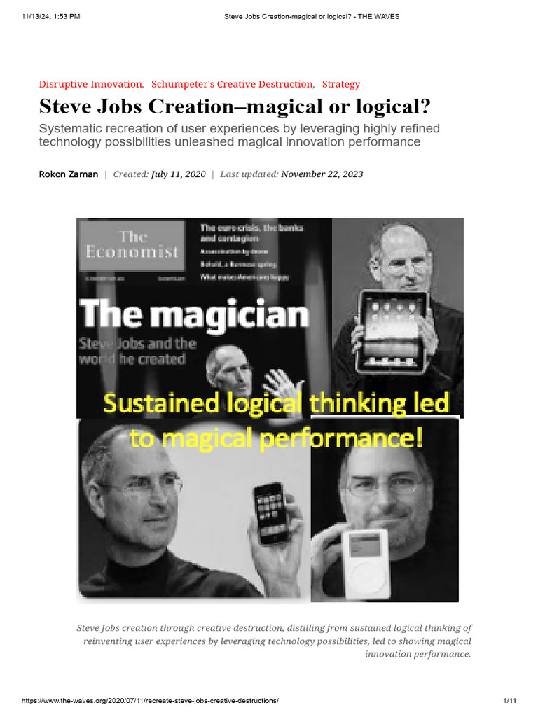 Steve Jobs Creation-Magical or Logical - THE WAVES | PDF | Graphical ...