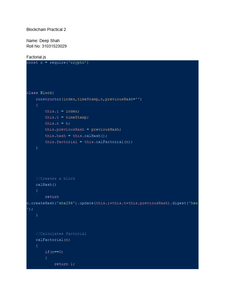 Blockchain Practical 2 | PDF | Computer Programming | Secure Communication
