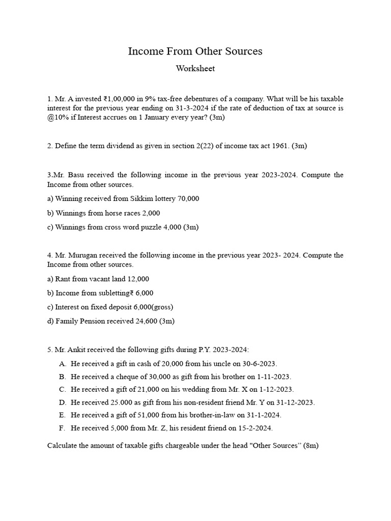 Unit 4 - Ifos - Final Merged Worksheet | PDF | Income | Dividend