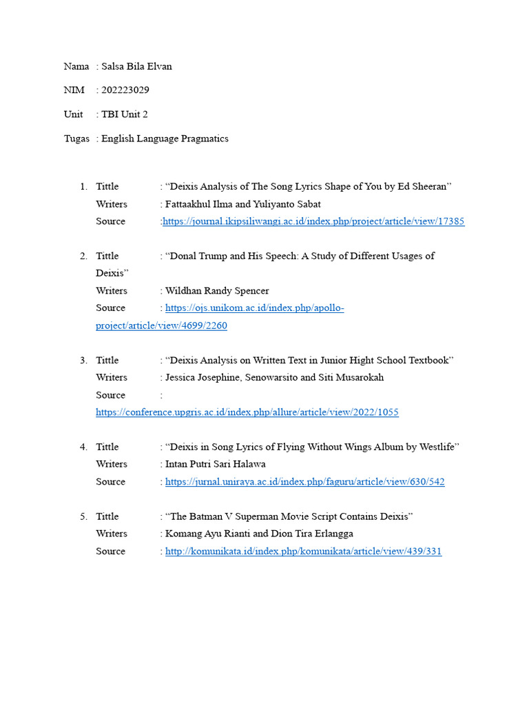 Review Journal Salsa Bila Elvan 202223029 | PDF | Social Science | Foreign Language Studies