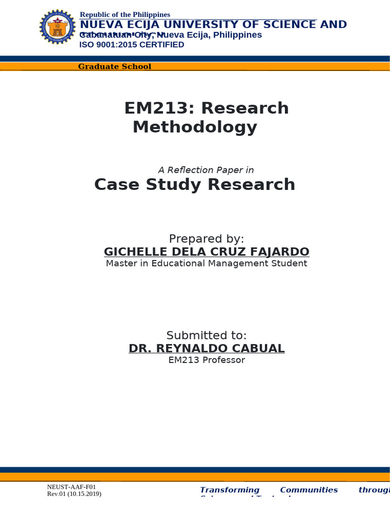 REFLECTION - 213Research-Methodology - GICHELLE FAJARDO | PDF | Psychology | Cognition