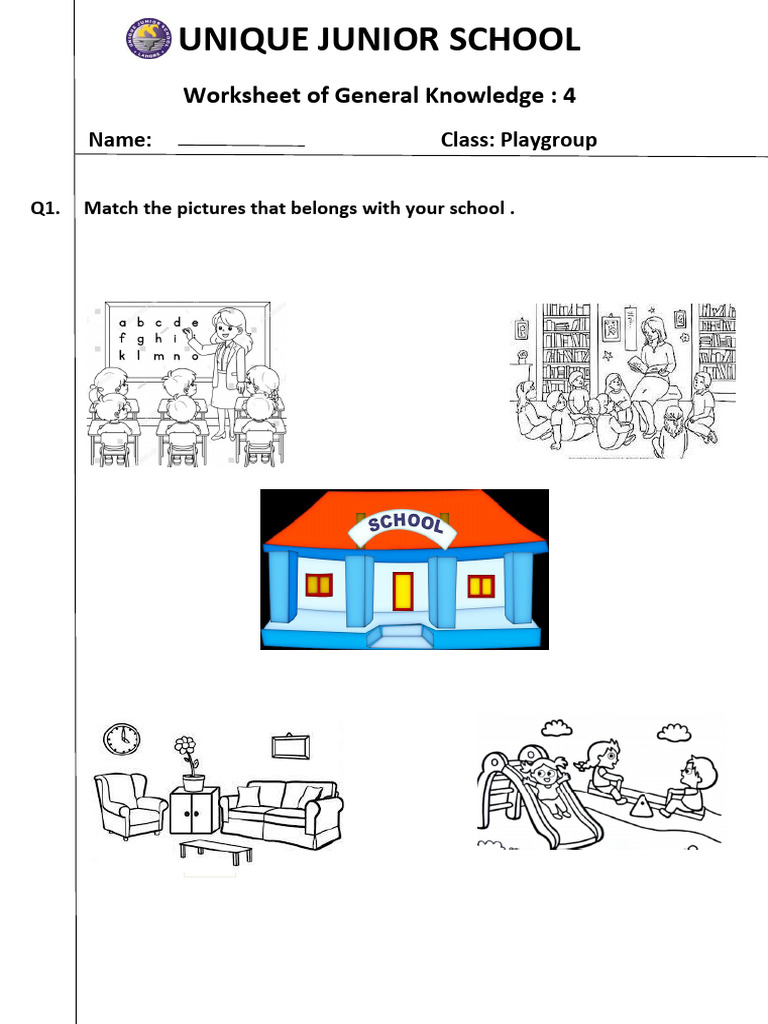 Playgroup School Activity Sheet | PDF