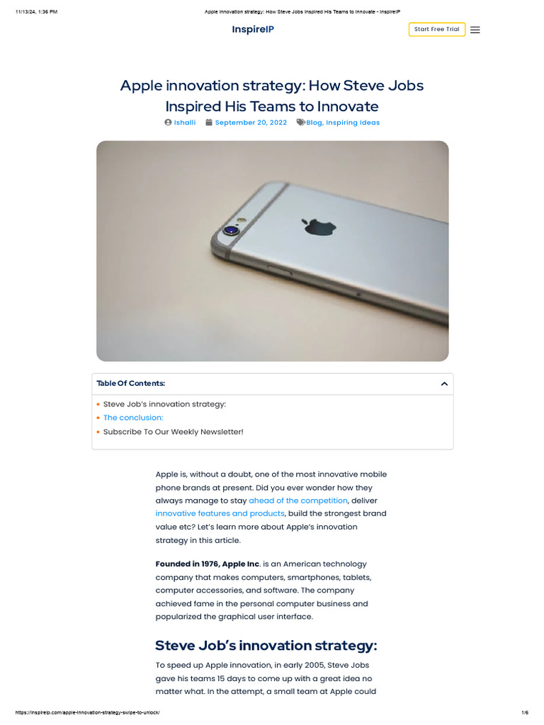 Apple Innovation Strategy - How Steve Jobs Inspired His Teams To ...