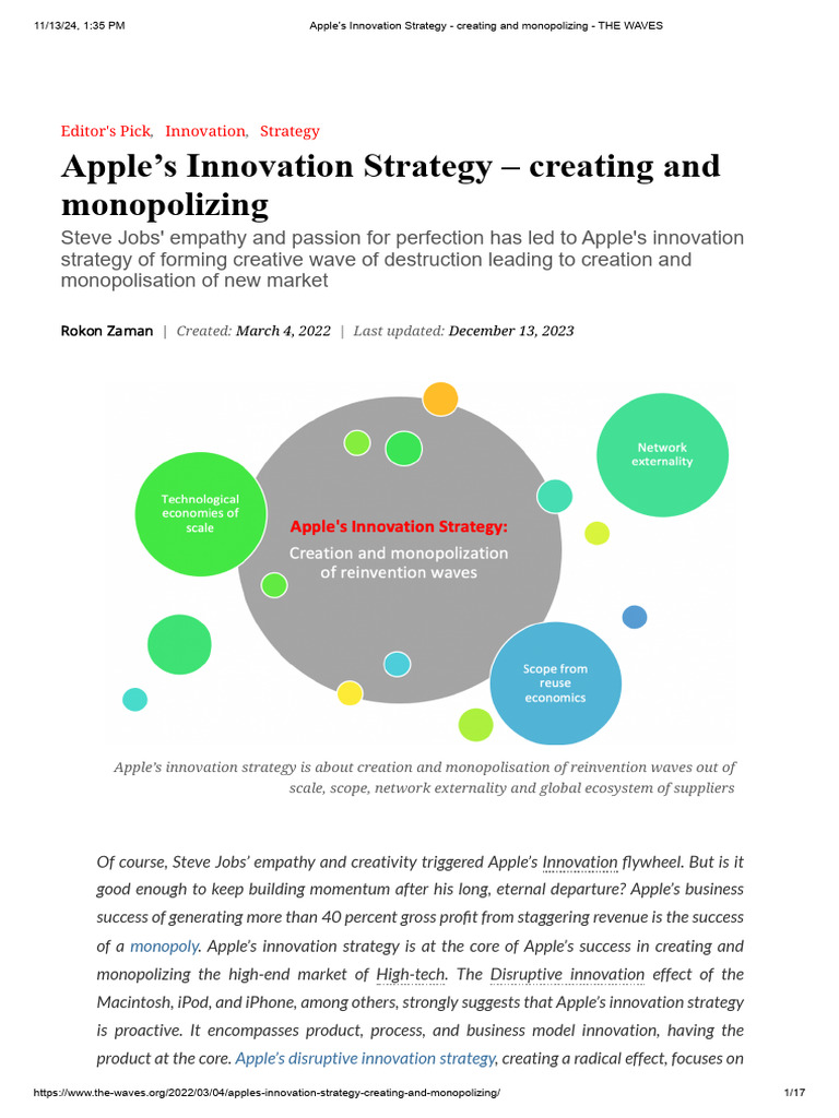 Apple's Innovation Strategy Explained | PDF | Apple Inc. | I Pod