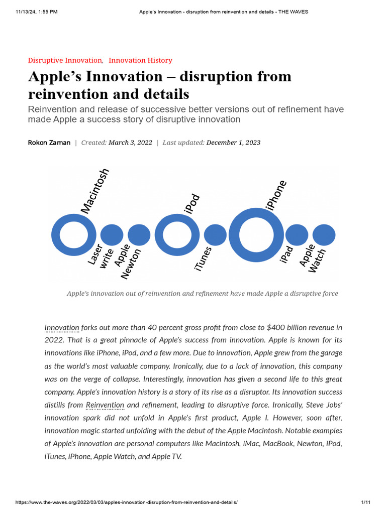 Apple's Innovation - Disruption From Reinvention and Details - THE ...