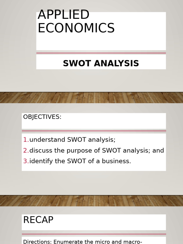 APPLIED-ECONOMICS Q2 Module-2 SWOT-Analysis | PDF | Swot Analysis ...