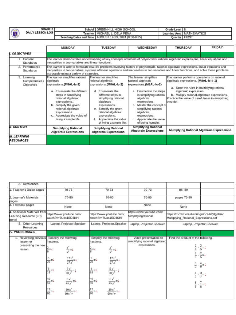 Q1-W4 | PDF | Equations | Variable (Mathematics)