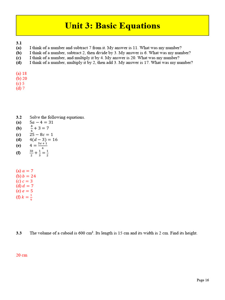 2425 Y6 Math Term 1 Revision Booklet U3 | PDF | Area | Length
