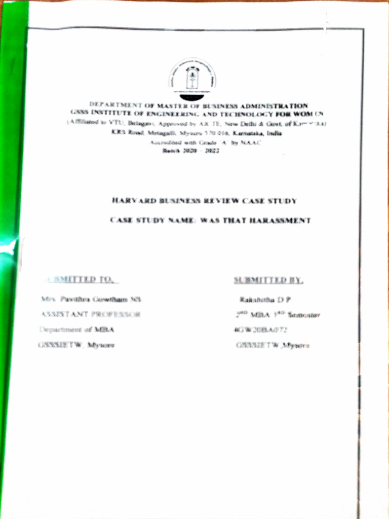 Case Study: Was That Harassment? | PDF | Aggression