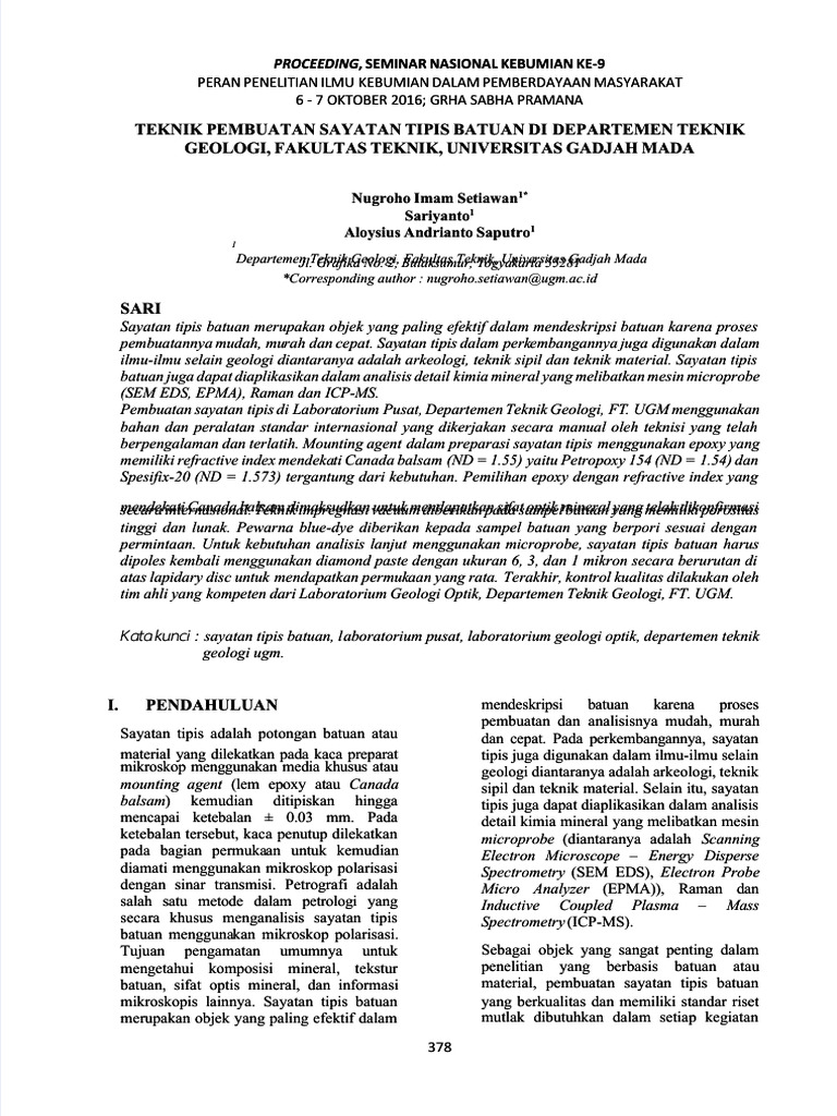 Setiawan DKK Teknik Pembuatan Sayatan Tipis | PDF