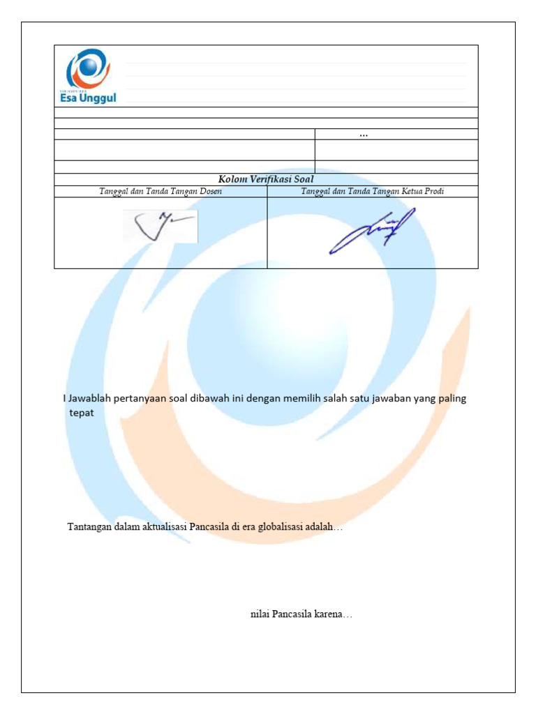 Soal Pancasila Yuli-1 | PDF