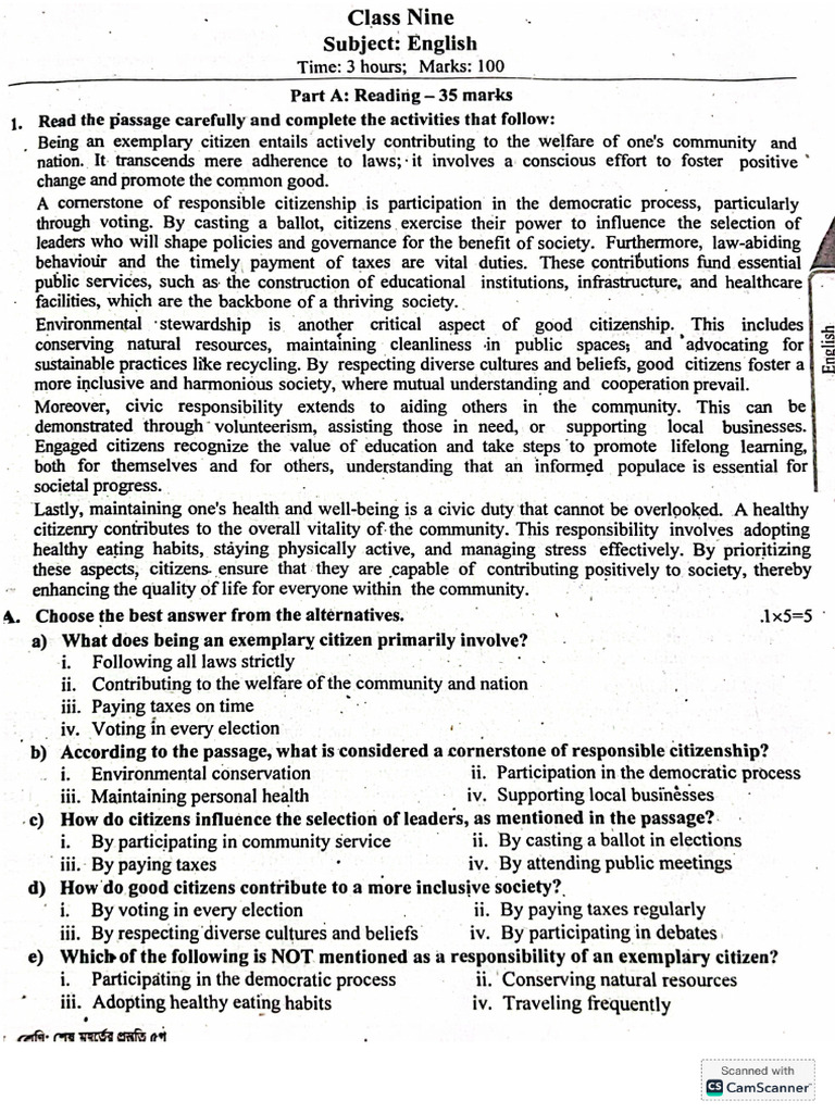 Sample of Eng 9 M.T | PDF