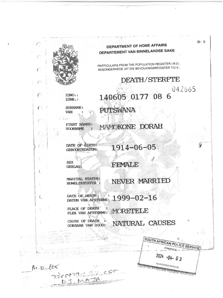 Dorah Mamokone P Dirth | PDF