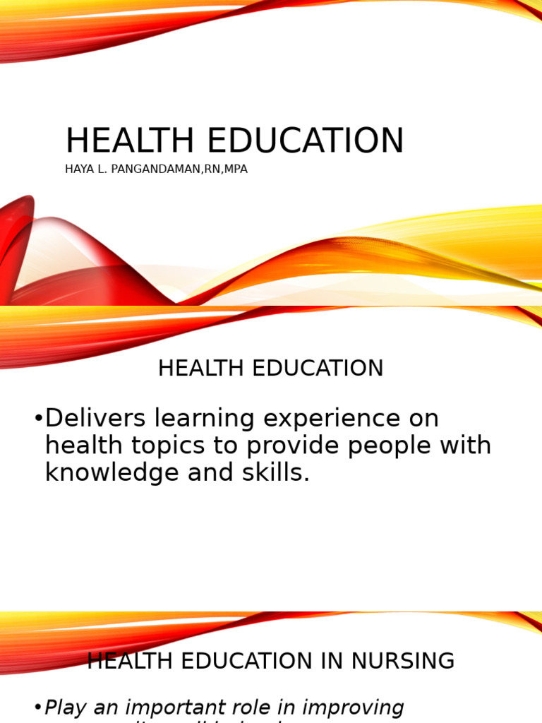Health Education | PDF | Nursing | Morality