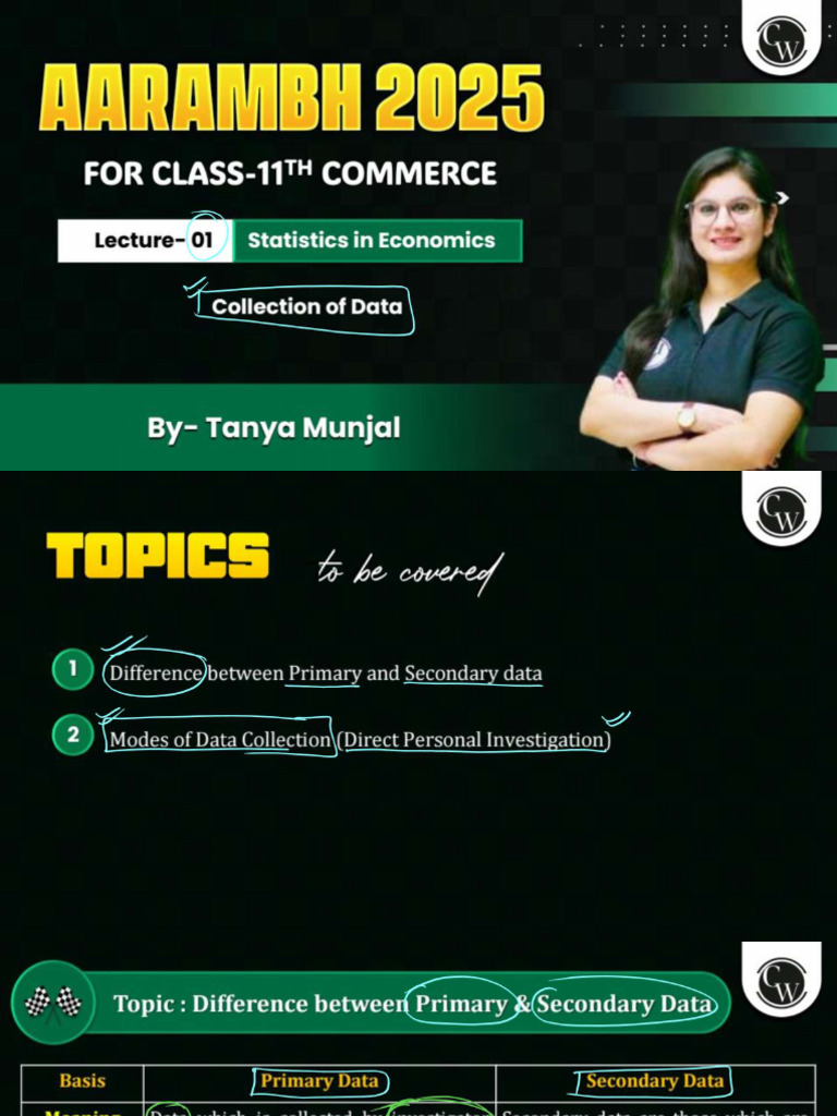 Collection of Data 01 - Class Notes | PDF