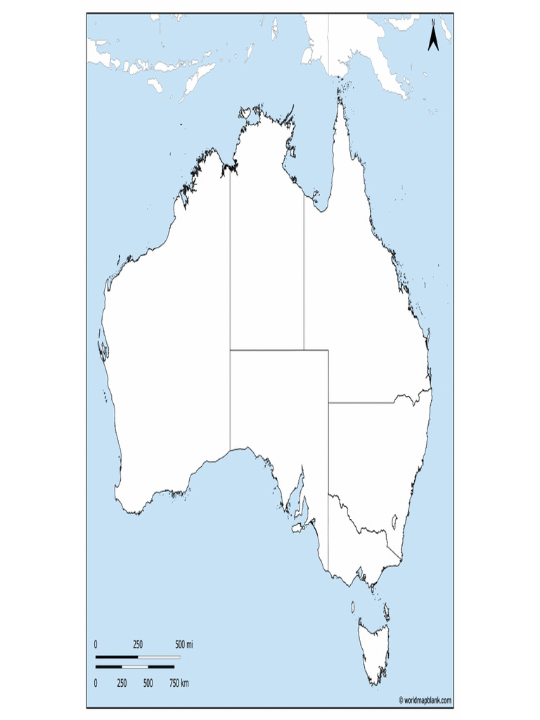 Blank Map of Australia A4 | PDF