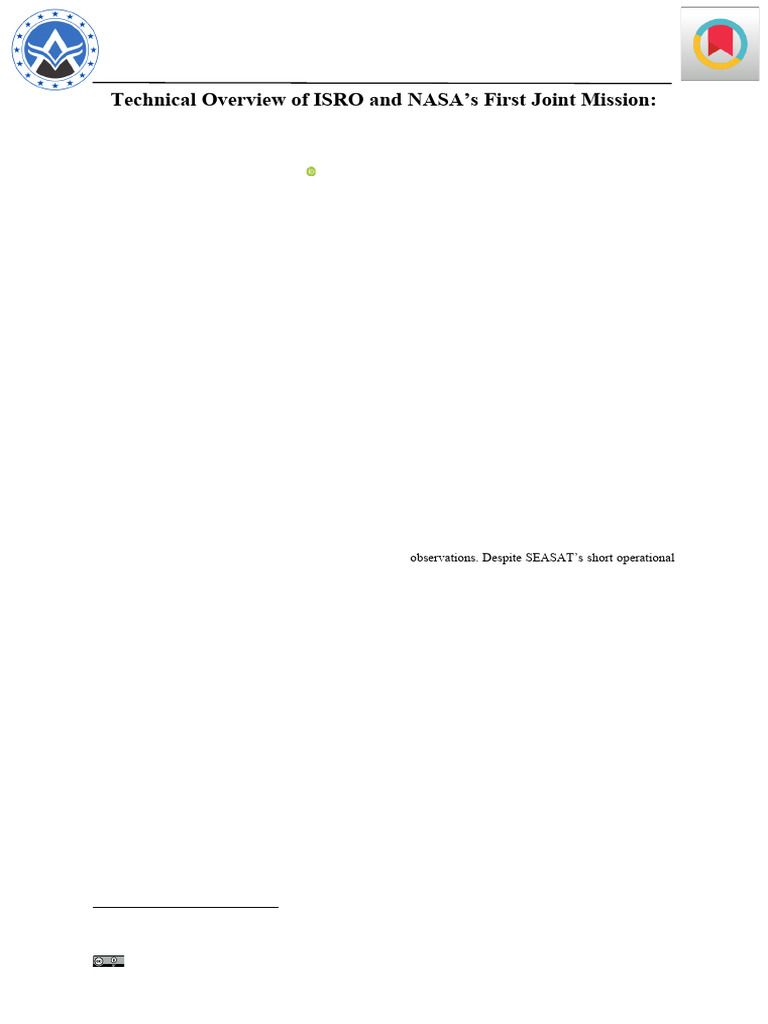 Technical Overview of ISRO and NASAs First Joint | PDF | Nasa | Radar