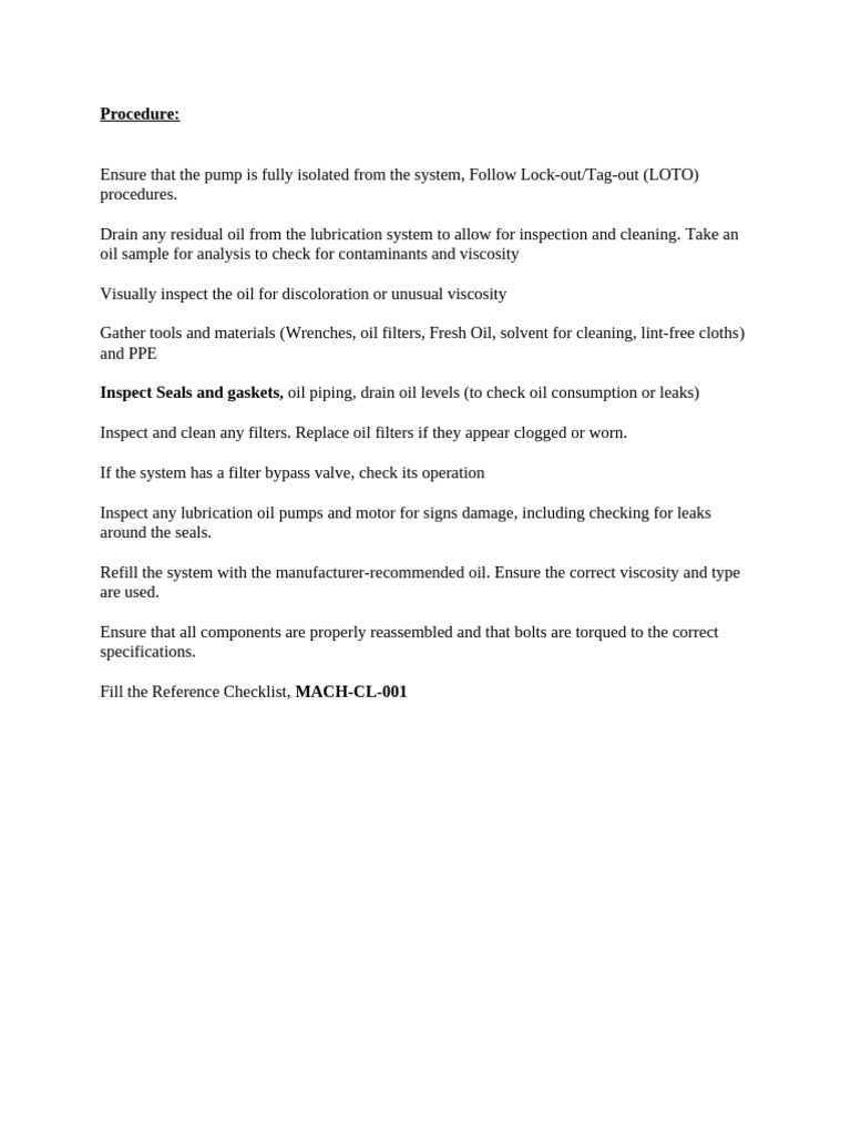 BFP Lubrication System, Procedure | PDF | Business | Technology ...