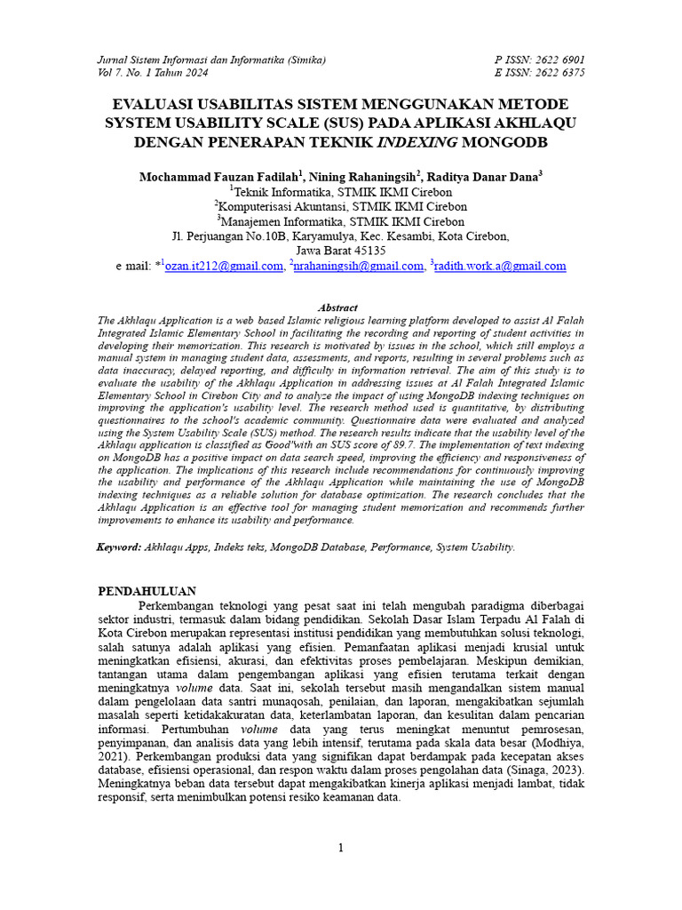 Evaluasi Usabilitas Sistem Menggunakan Metode System Usability Scale ...
