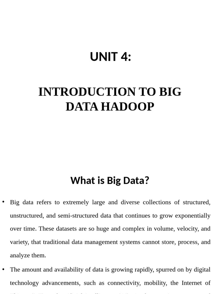 UNIT 4 | PDF | Big Data | Data