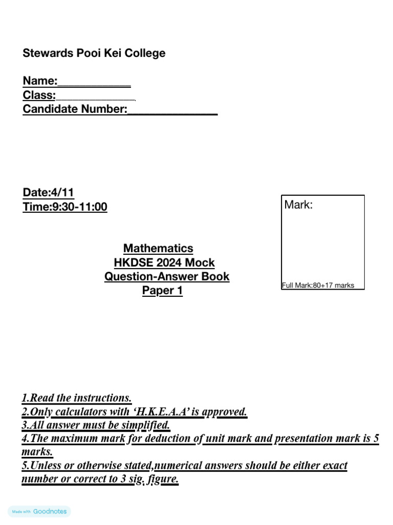 Math Paper (With Dse Questions) | PDF | Mathematics
