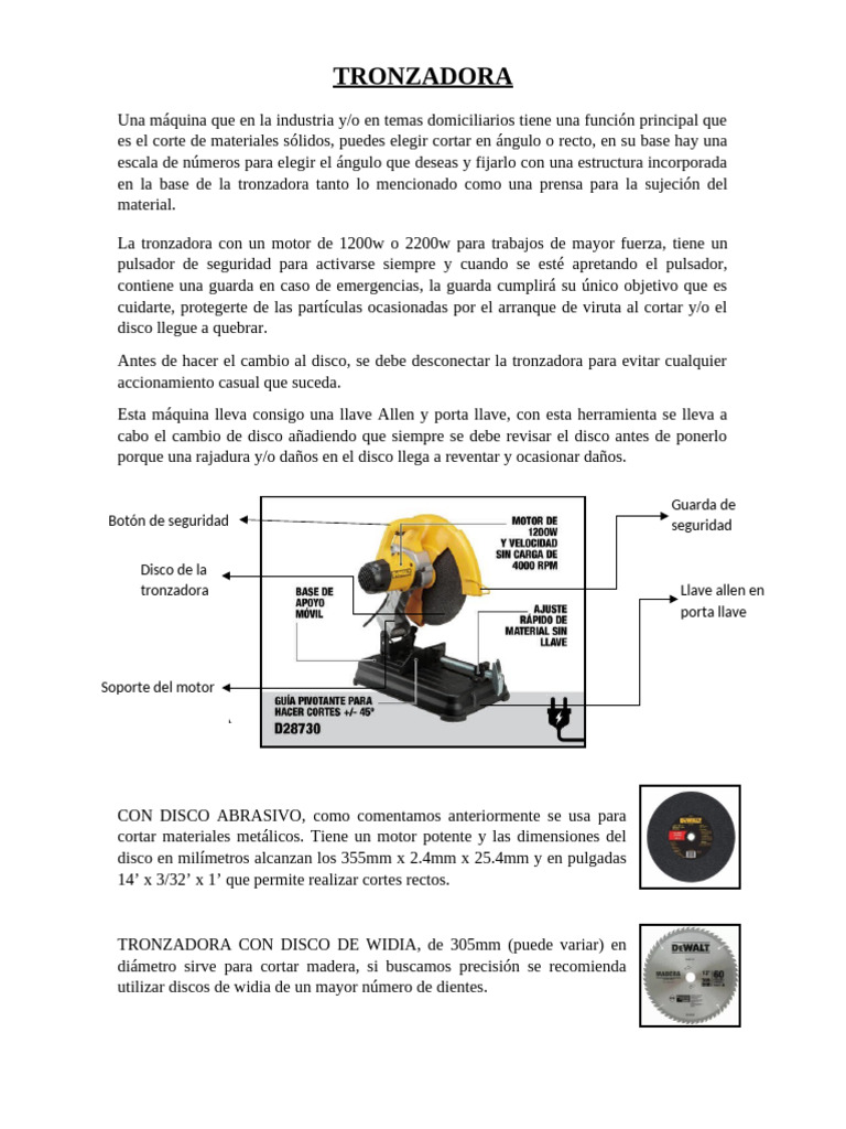 Proyecto Tronzadora y Cepilladora | PDF | Metalurgia | Máquinas