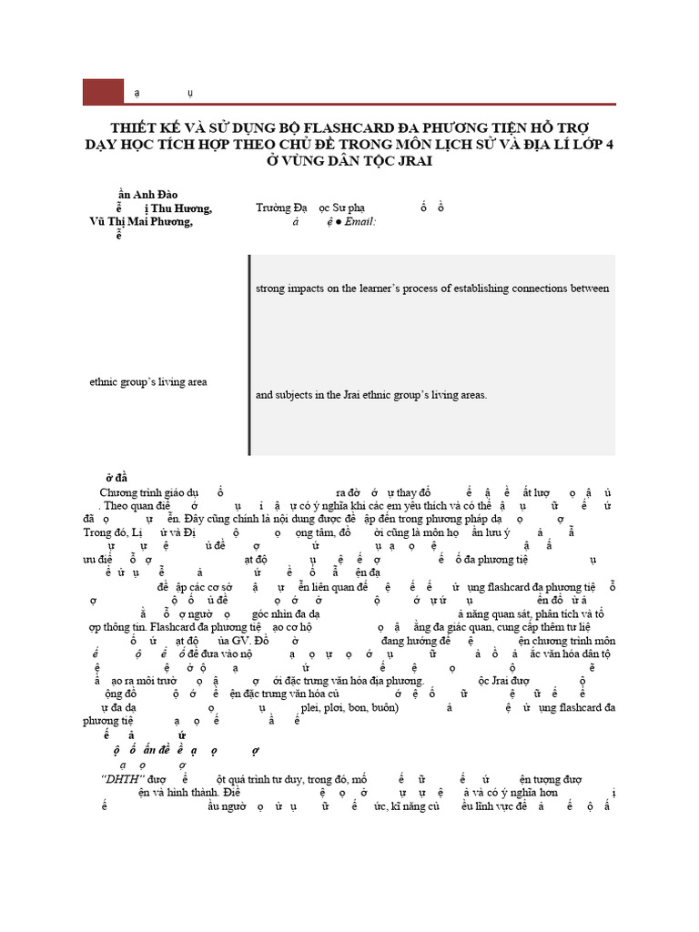 Thit K V S DNG B Flashcard A PHNG Tin H TR Dy HC TCH HP Theo CH Trong MN LCH S V A L LP 4 VNG DN ...