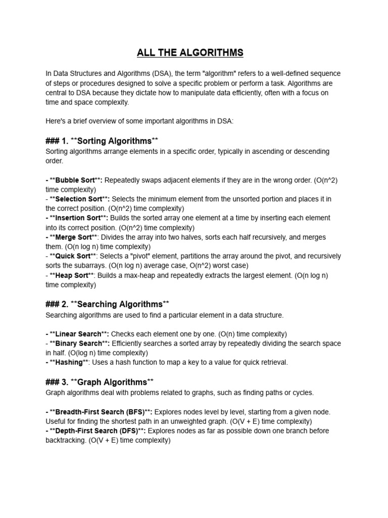 ALL THE ALGORITHMS | PDF | Time Complexity | Discrete Mathematics
