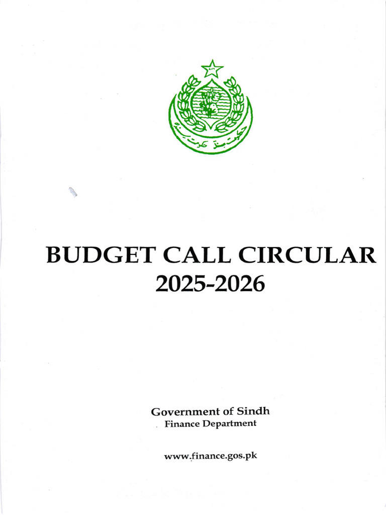 Sindh Govt Budget Circular 2025-26 | PDF | Government Budget ...