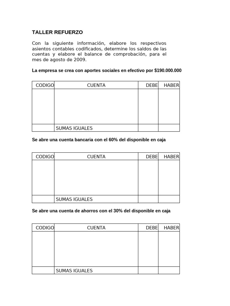 Taller Refuerzo Registro de Transacciones 02102024 | PDF