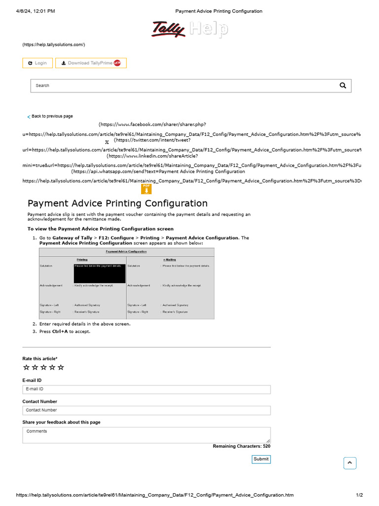 Payment Advice Printing Configuration | PDF | World Wide Web | Internet ...