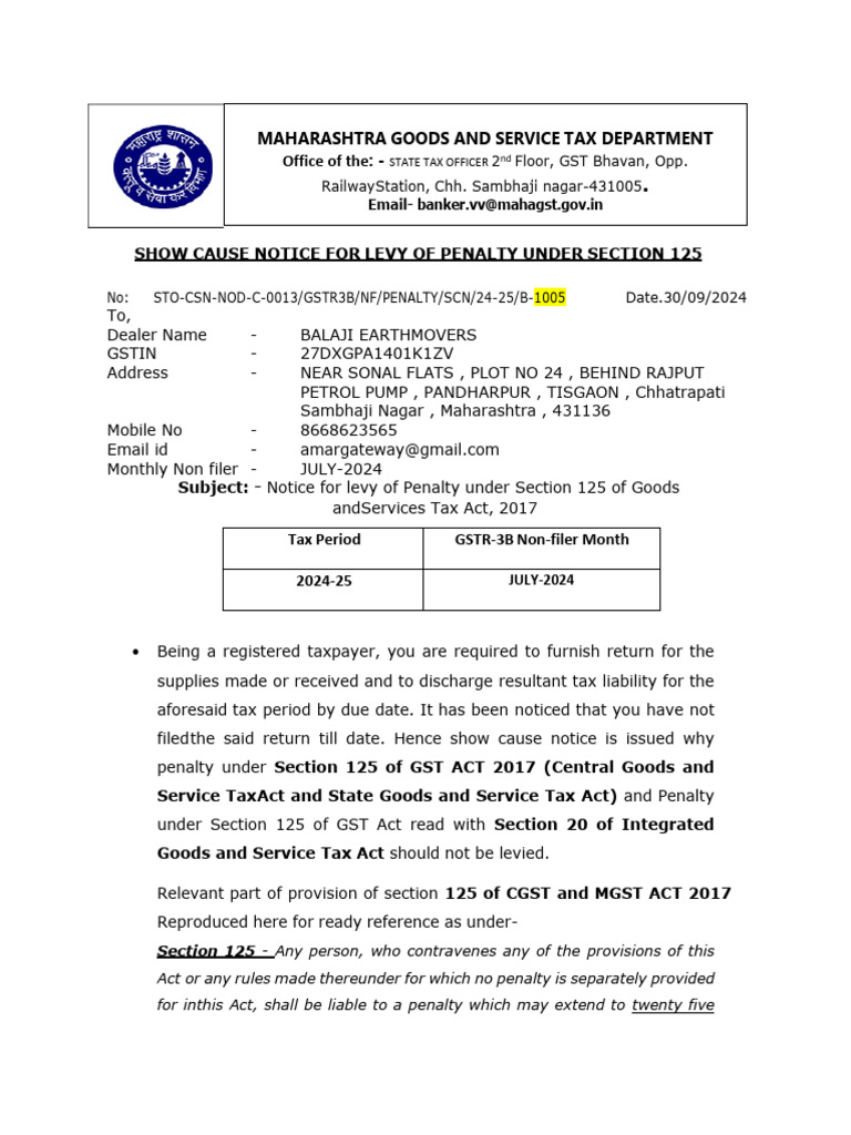 Balaji Earthmovers 30.09.2024 | PDF | Government | Public Finance