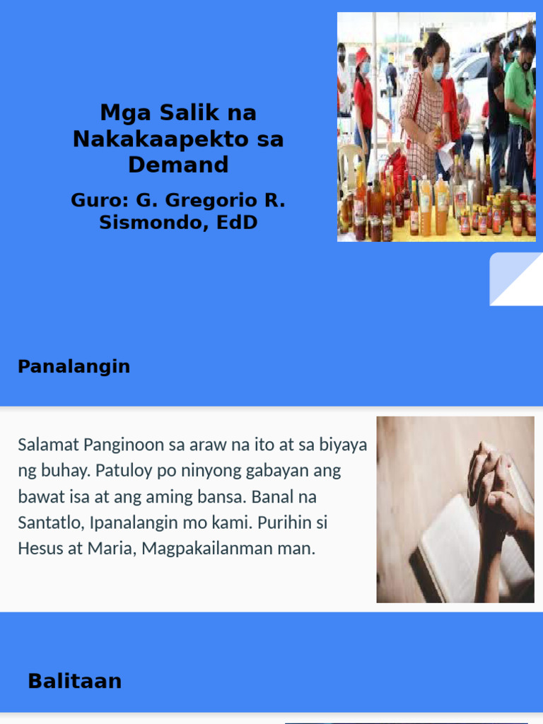Mga Salik NG Demand | PDF