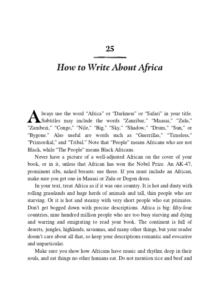 How To Write About Africa | PDF