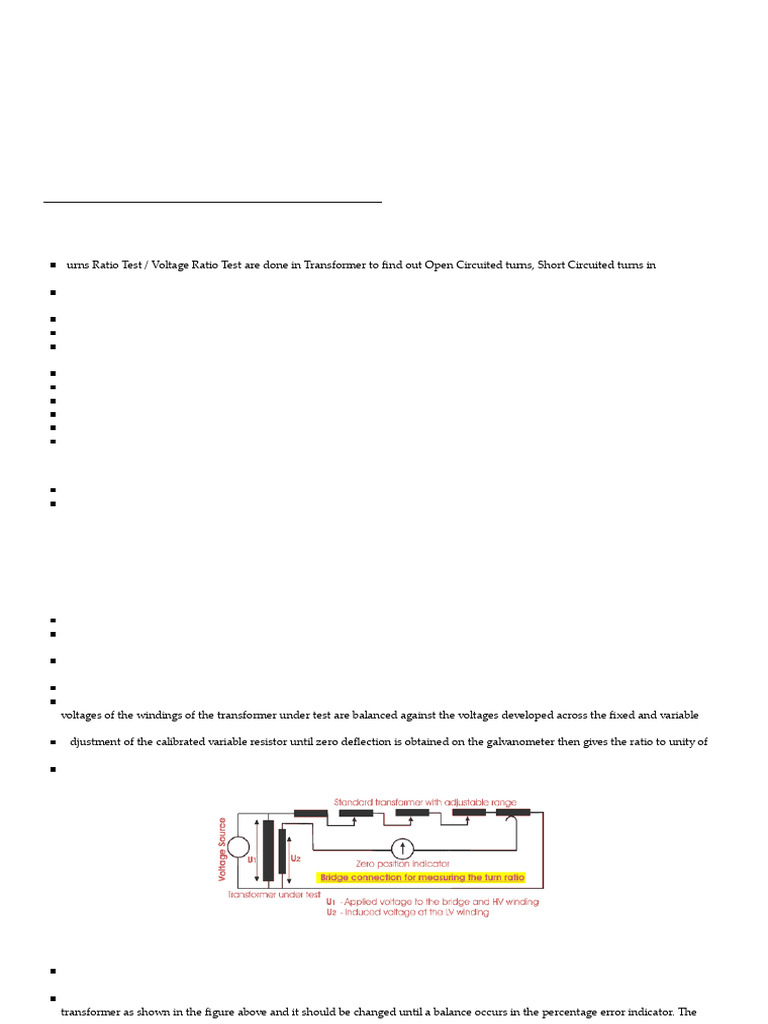 Transformer Turns and Voltage Ratio Testing | PDF | Transformer | Voltage