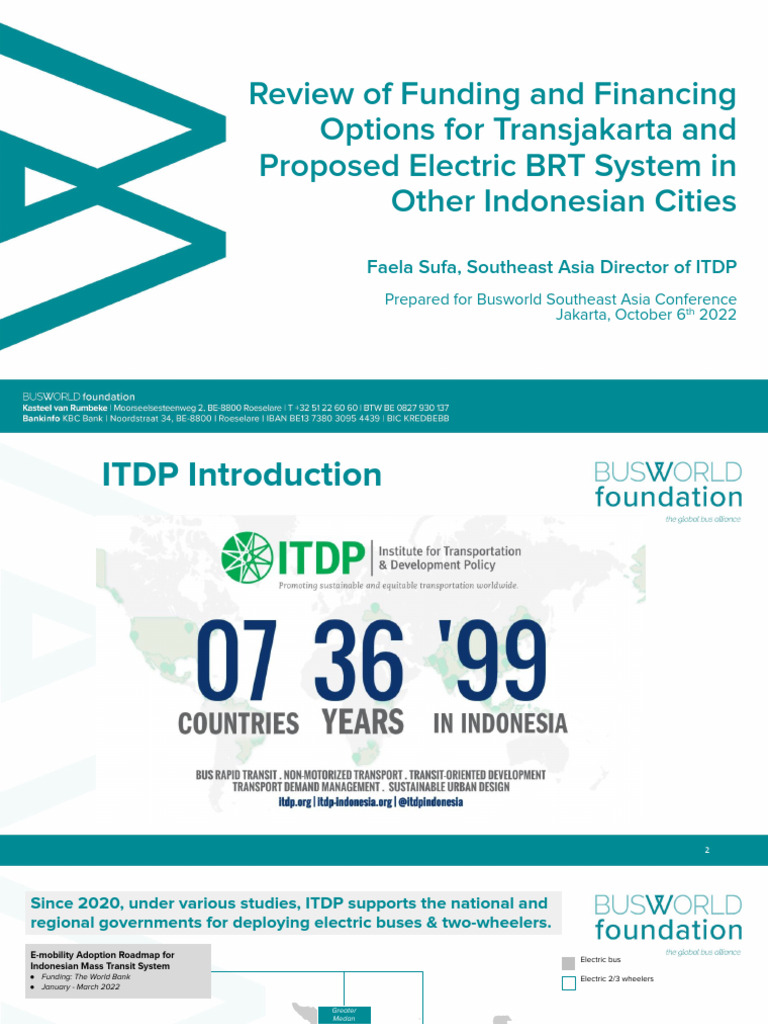 Review of Funding and Financing Options For Transjakarta and Proposed Electric BRT System in ...