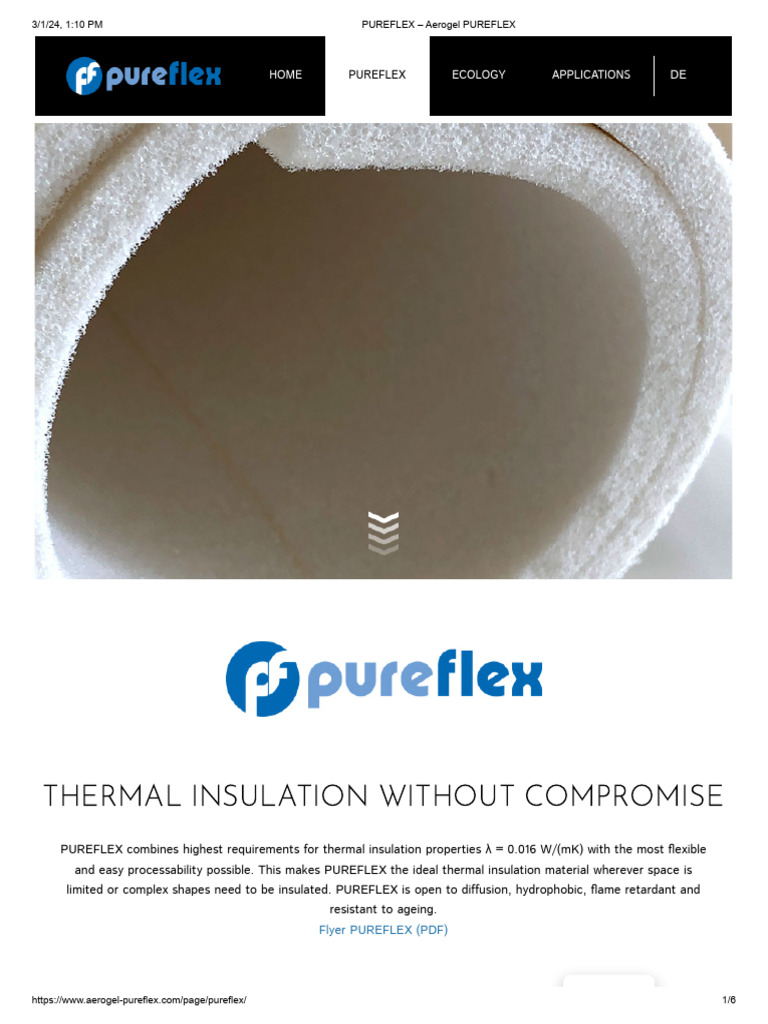 Aerogel PUREFLEX Thermal Insulation | PDF | Thermal Insulation | Foam