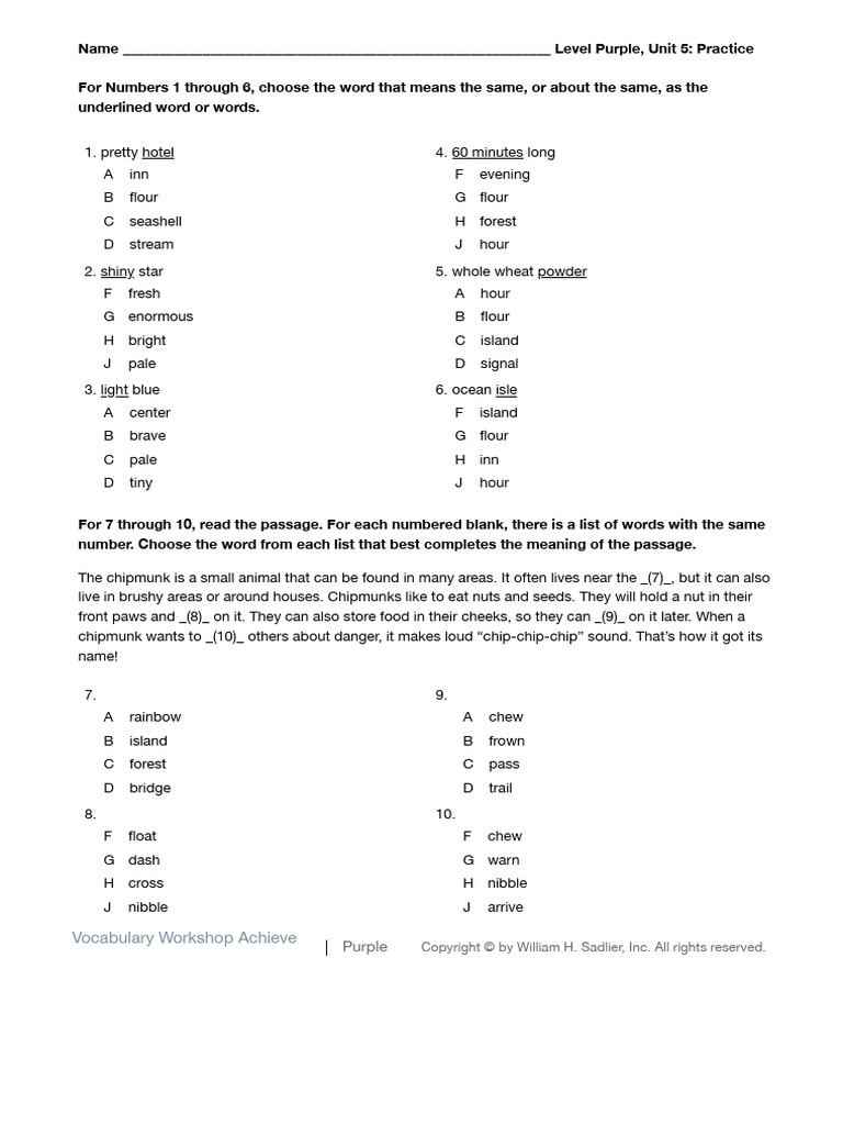 Sadlier Connect™ - Practice Worksheet5 | PDF