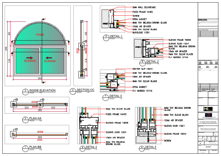 Sliding Door with Fixed Panel Details | PDF